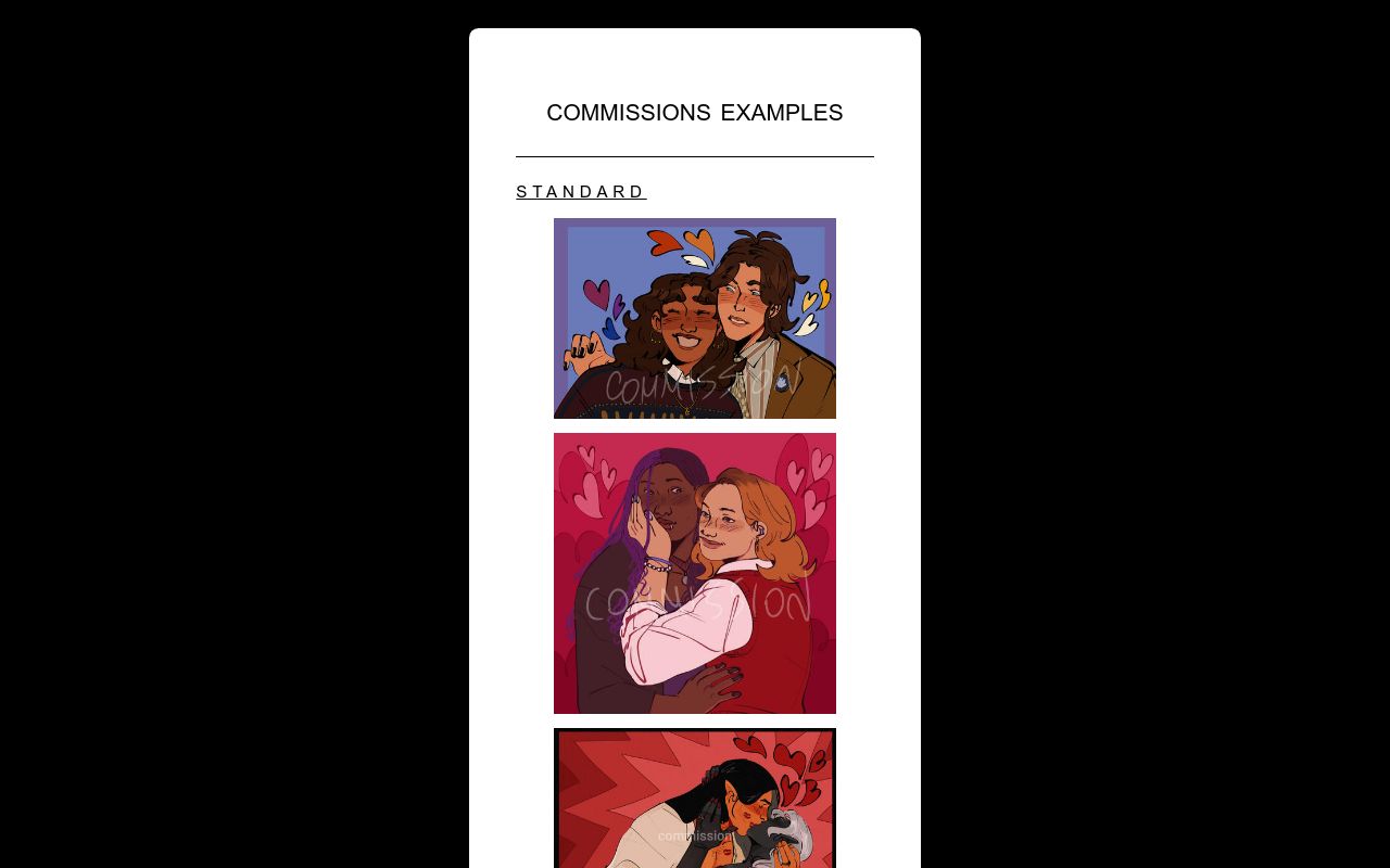 commissions examples